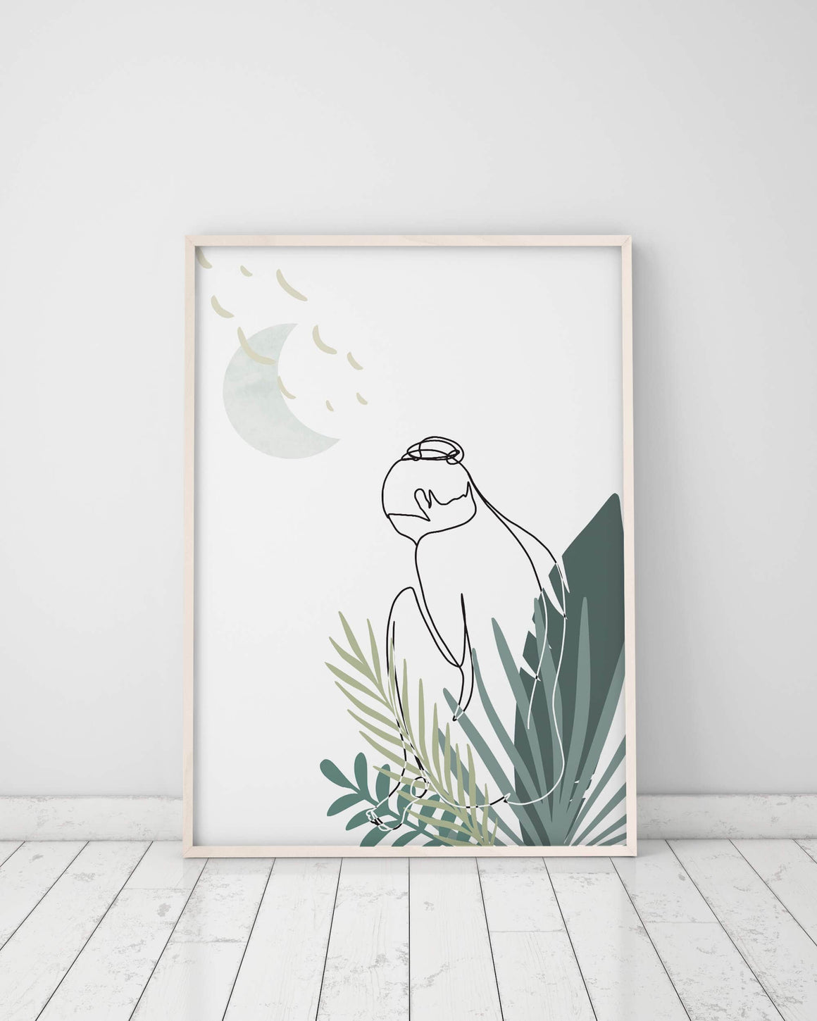 Fresh Green Aesthetic Line Drawing – Artworld
